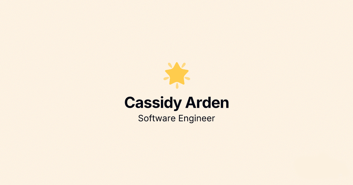 Cassidy Arden, Software Engineer
